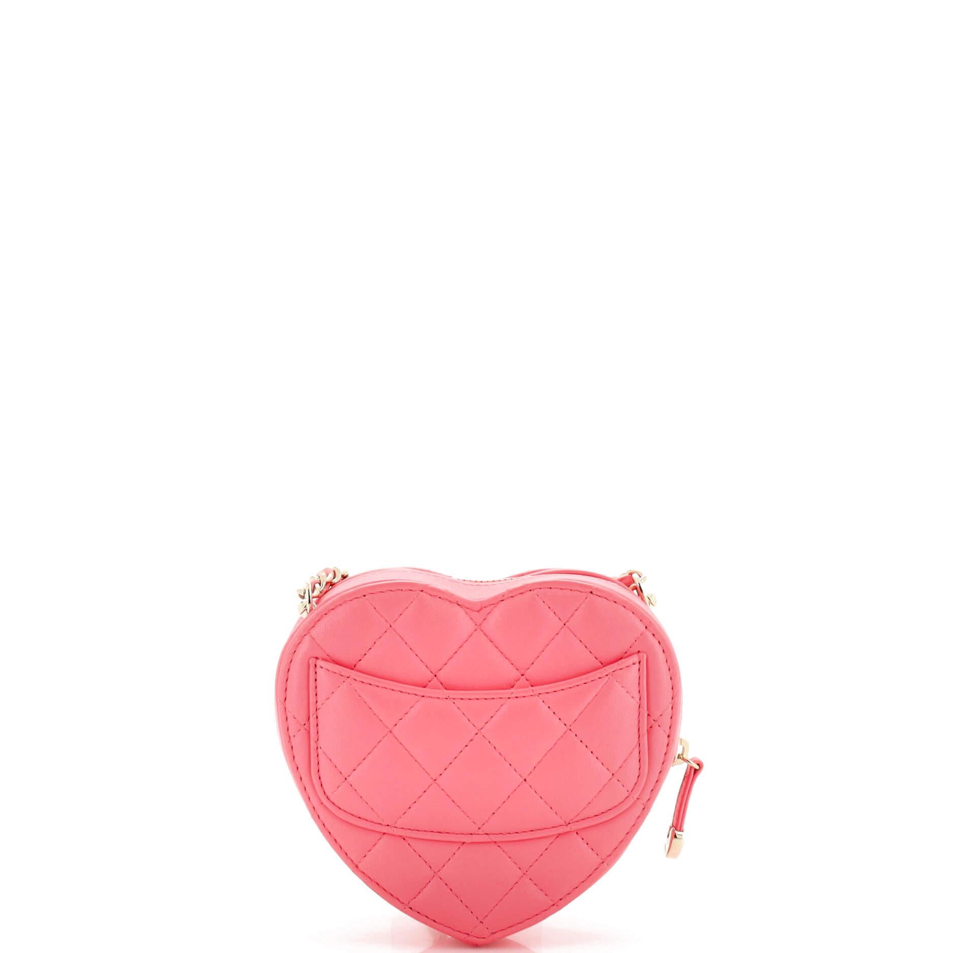 Chanel CC in Love Heart Clutch with Chain Quilted Lambskin For Sale at ...