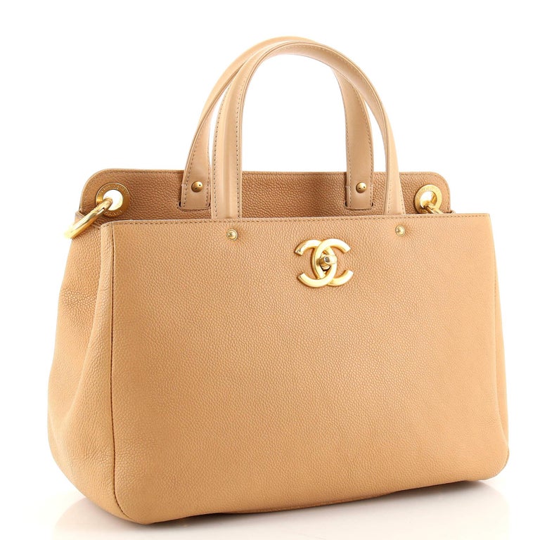 Chanel CC Lock Shopping Tote Caviar Small For Sale at 1stDibs