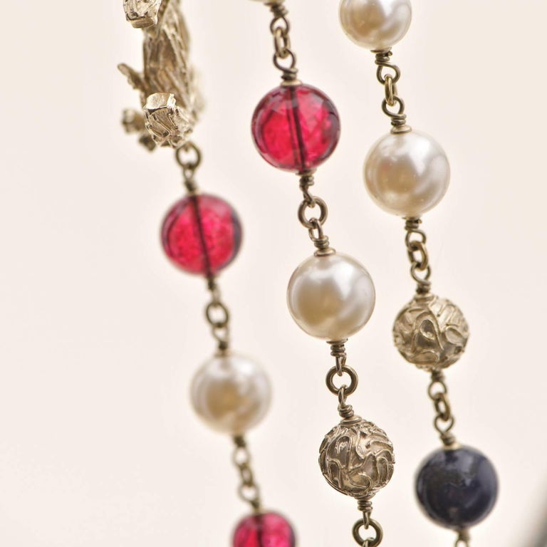 Chanel CC Logo Multicolor Long Necklace For Sale at 1stDibs