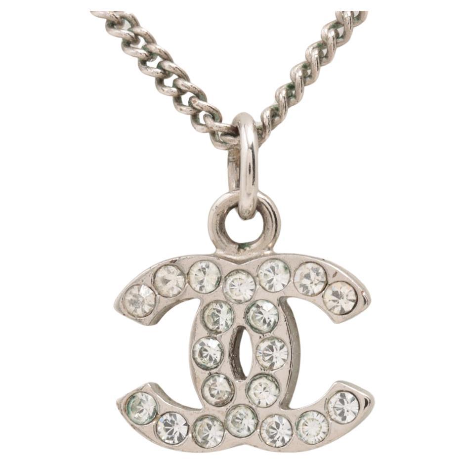 Chanel Baguette Crystal CC Pendant Necklace #15188 at 1stDibs