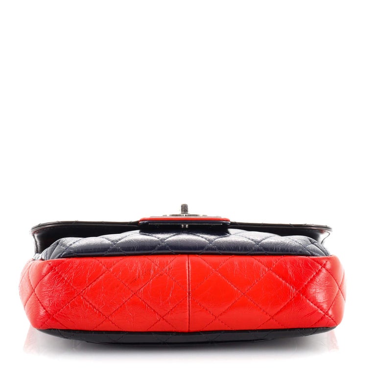 Chanel CC Plate Flap Bag Quilted Glazed Calfskin Medium For Sale at 1stDibs