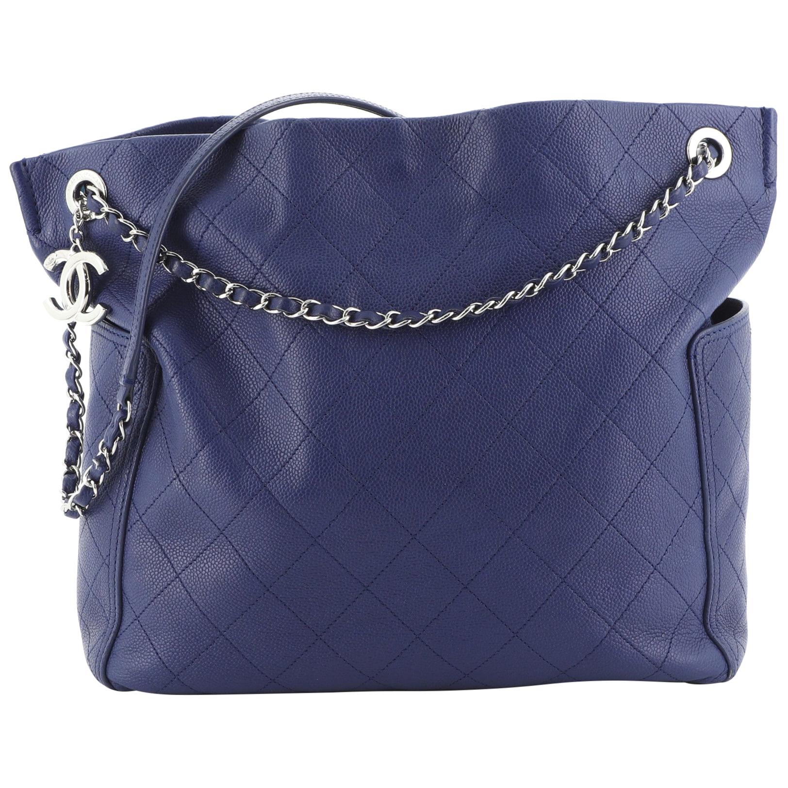 Chanel CC Pocket Hobo Quilted Caviar Medium at 1stDibs