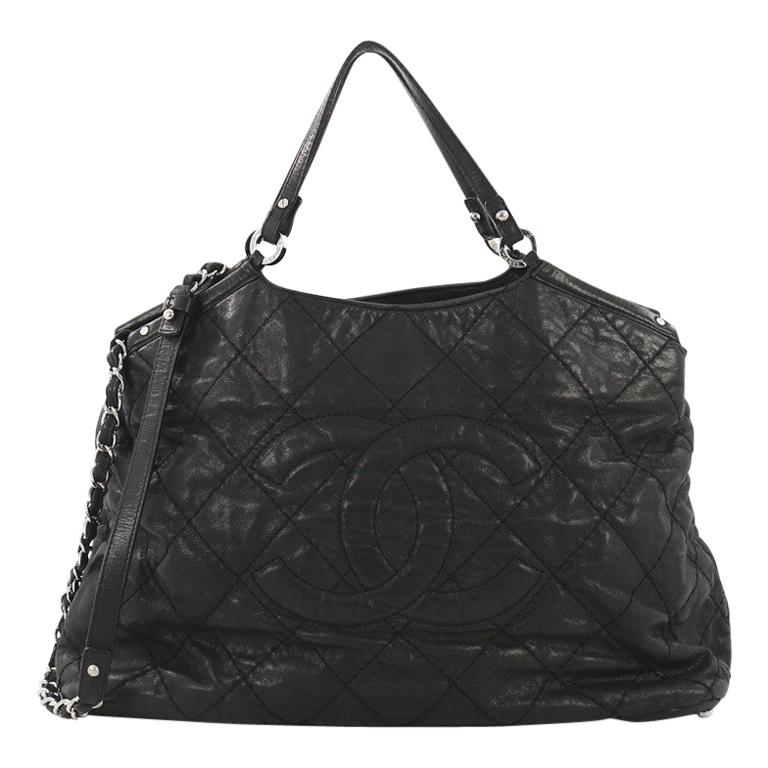 Chanel CC Sea Hit Tote Quilted Iridescent Calfskin Large at 1stDibs