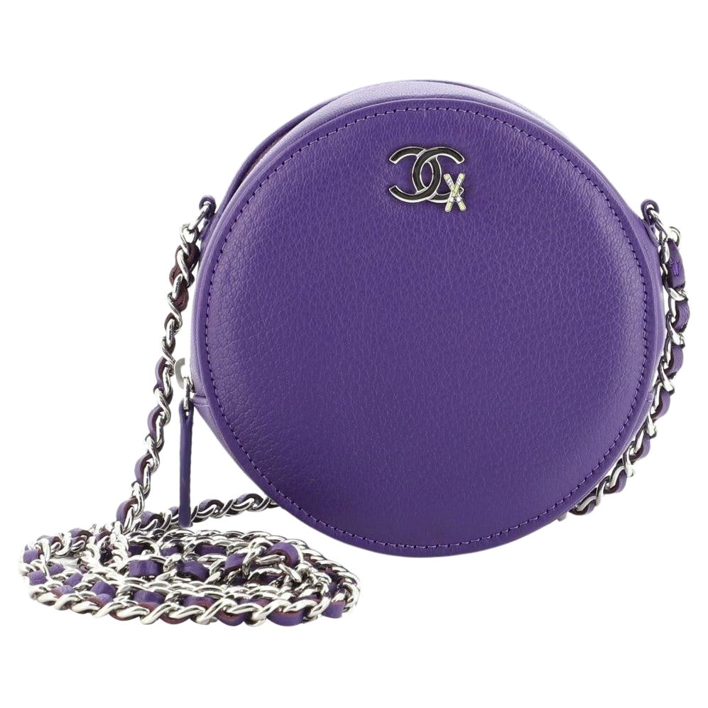 Chanel CC Ski Round Clutch with Chain Goatskin Mini at 1stDibs | kate ...