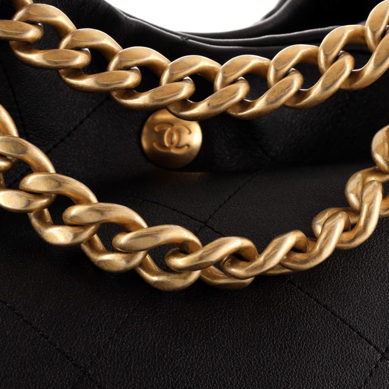 Chanel CC Turnlock Curved Chain Hobo Stitched Calfskin Maxi For Sale at ...