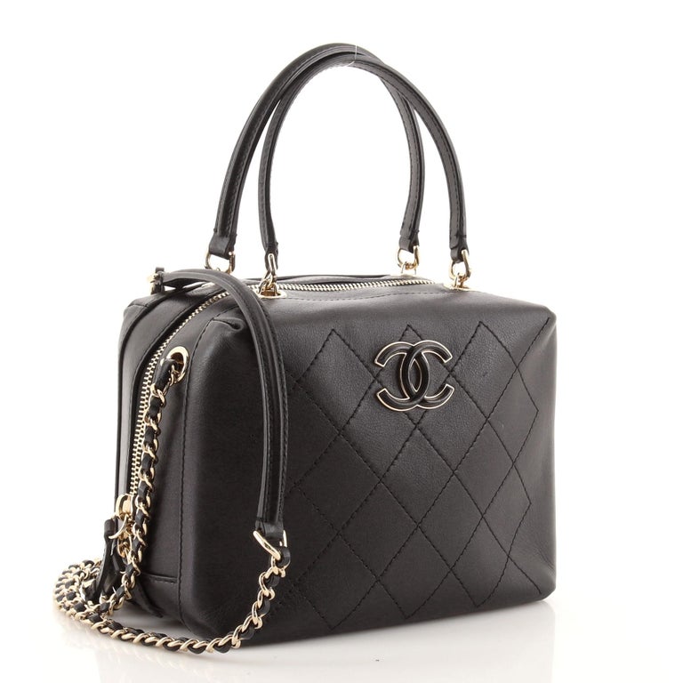 Chanel CC Vanity Case Quilted Calfskin Small at 1stDibs