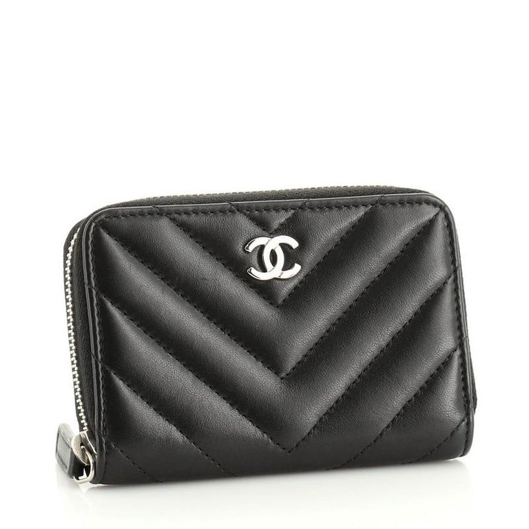 Chanel CC Zip Coin Purse Chevron Lambskin Small at 1stDibs ...