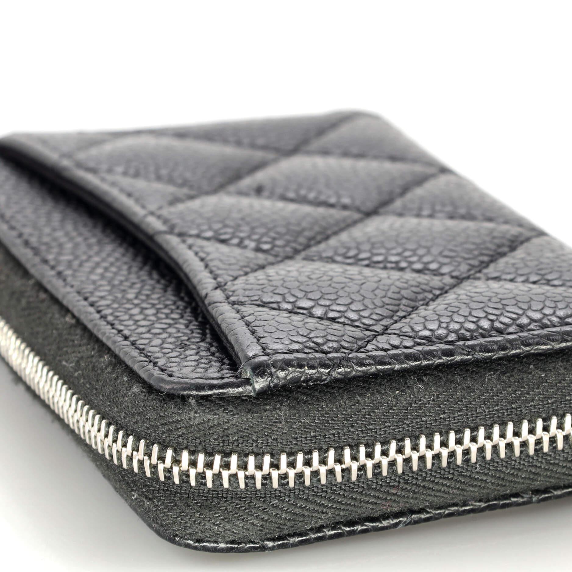 Chanel CC Zip Coin Purse Quilted Caviar Small For Sale at 1stDibs