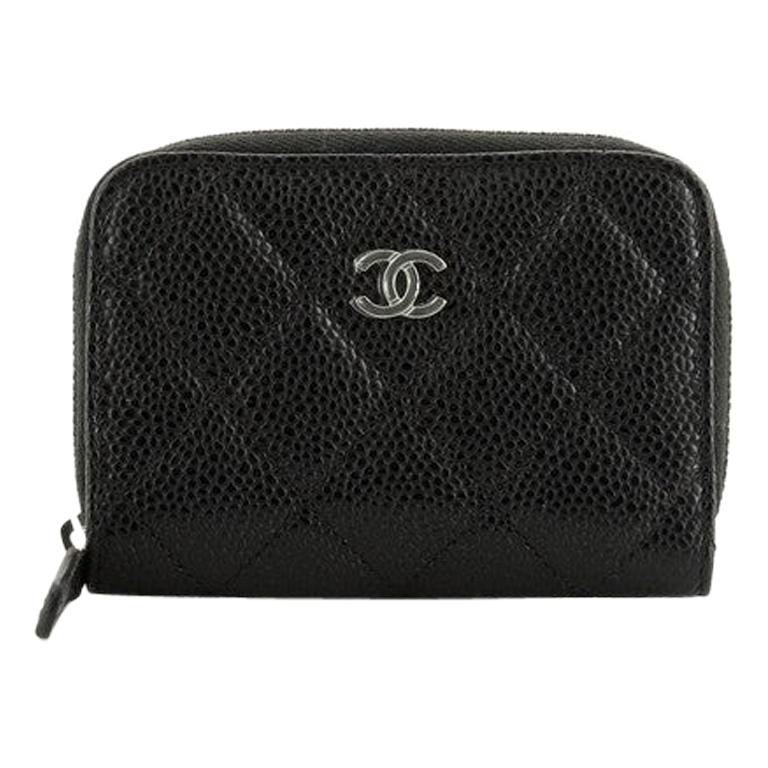 Chanel CC Zip Coin Purse Quilted Caviar Small at 1stDibs