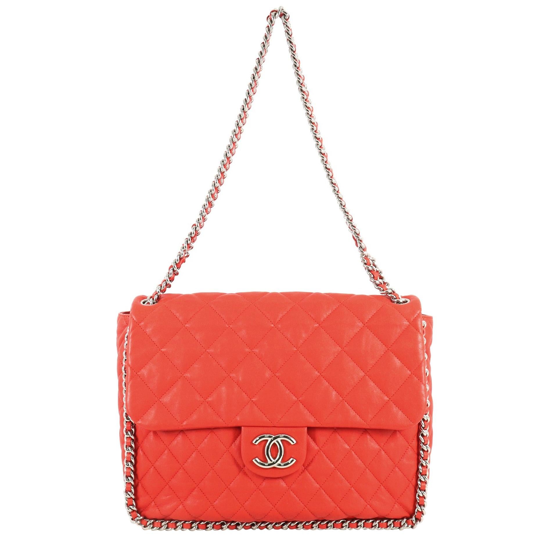 Chanel Chain Around Flap Bag Quilted Leather Maxi at 1stDibs