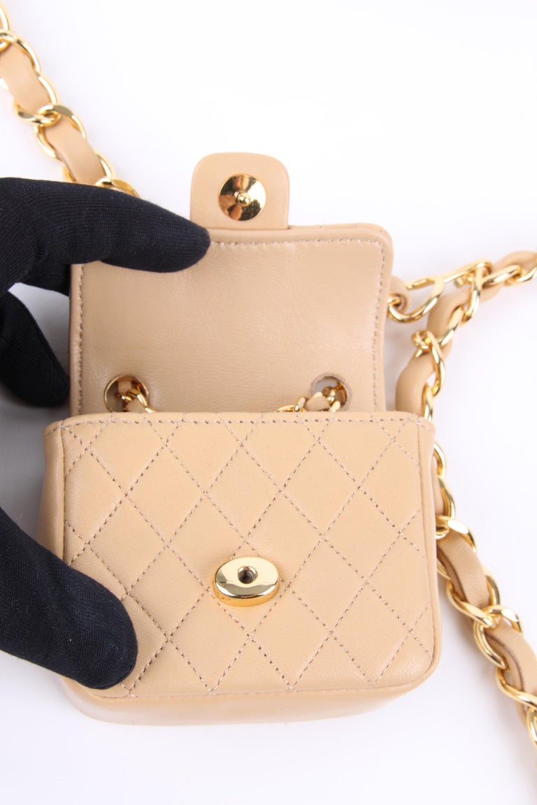 Chanel Chain Belt Bag - beige at 1stDibs