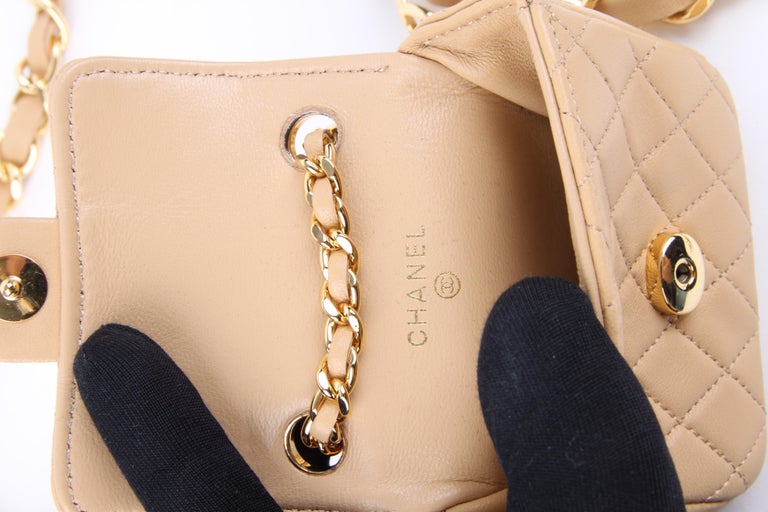Chanel Chain Belt Bag - beige at 1stDibs