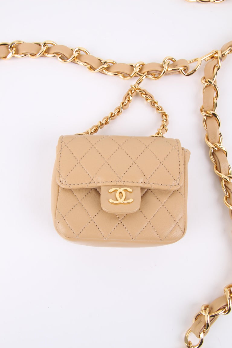 Chanel Chain Belt Bag - beige at 1stDibs