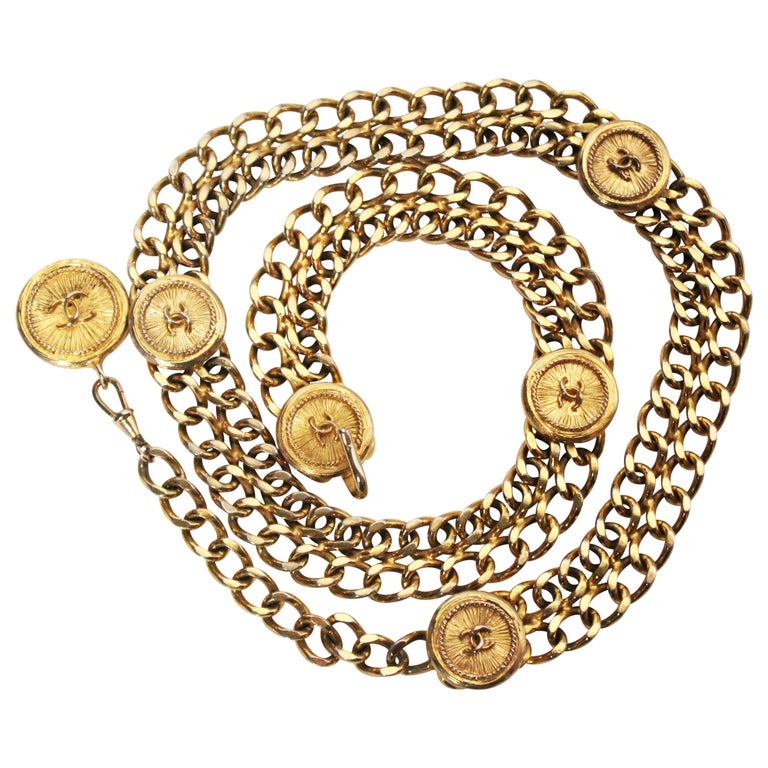 Chanel Chain Belt at 1stDibs | gold metal belt, giorgio armani belt