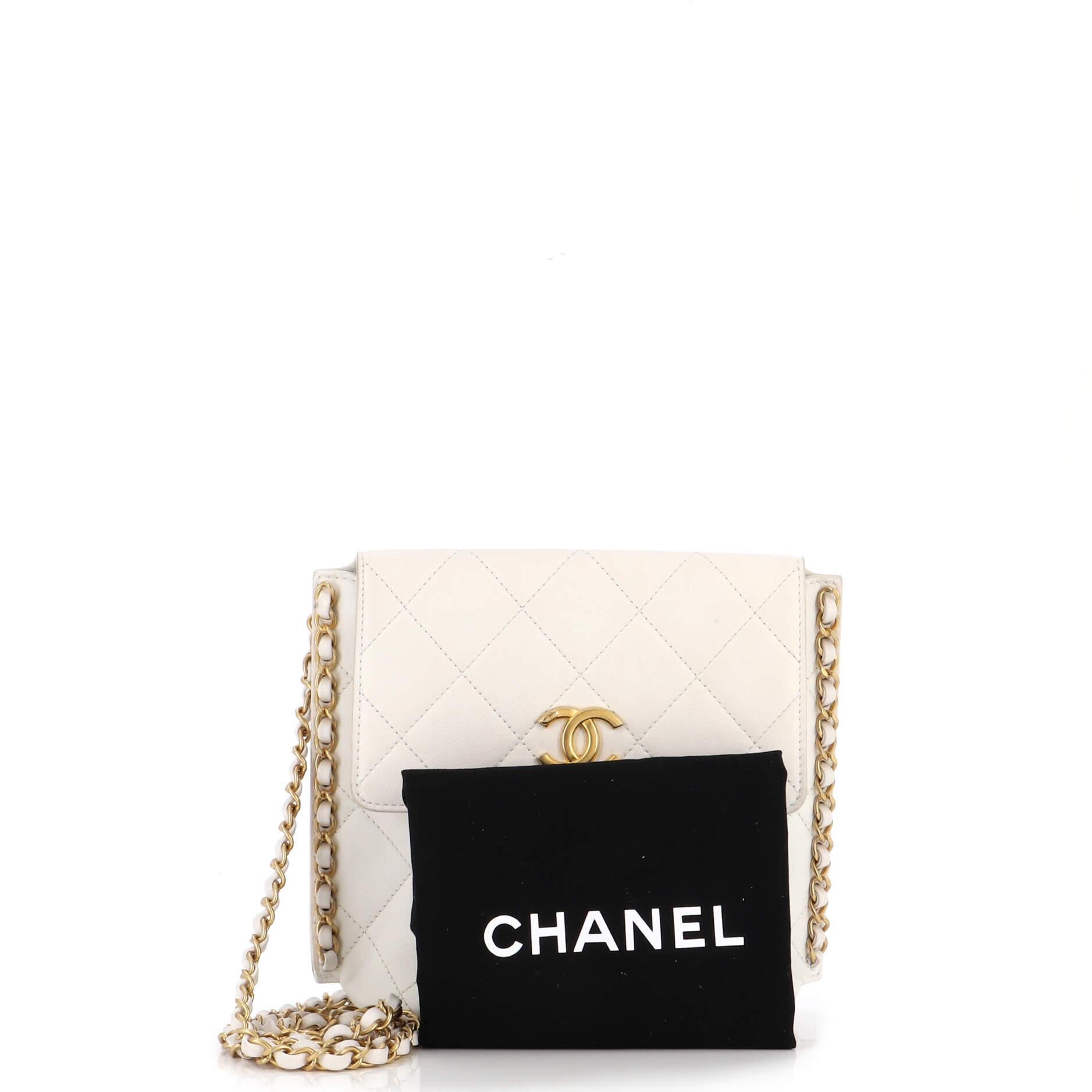 Chanel Chain Flap Hobo Quilted Calfskin Small For Sale at 1stDibs