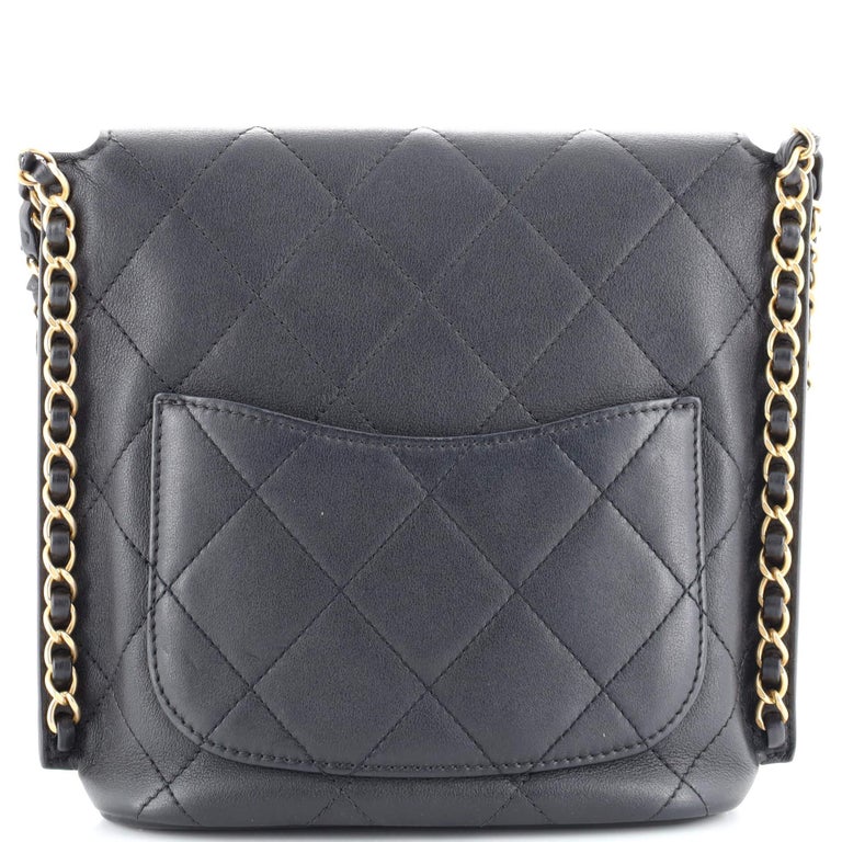 Chanel Chain Flap Hobo Quilted Calfskin Small For Sale at 1stDibs