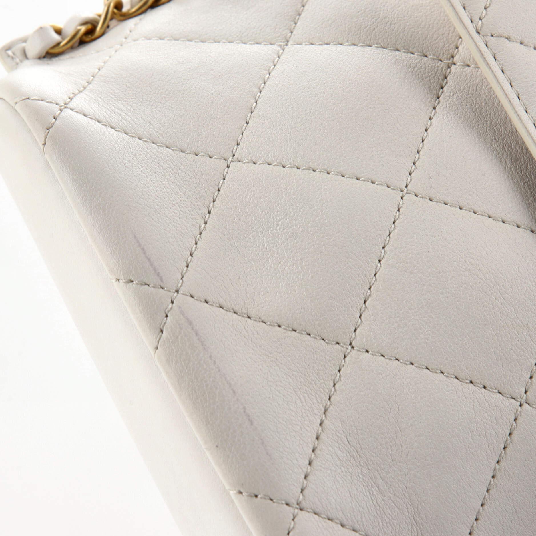 Chanel Chain Flap Hobo Quilted Calfskin Small For Sale at 1stDibs