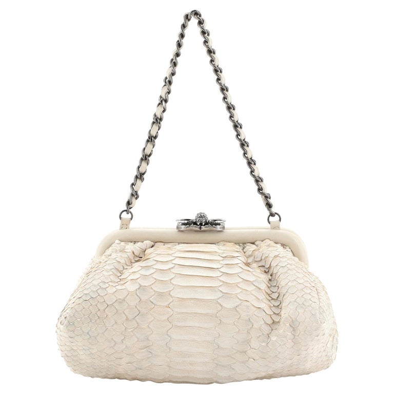 Chanel Chain Frame Clutch Python Mini at 1stDibs