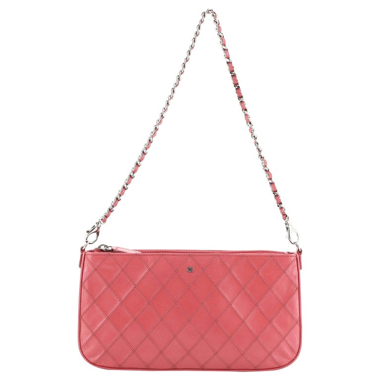 Chanel Chain Pochette Quilted Leather Small at 1stDibs