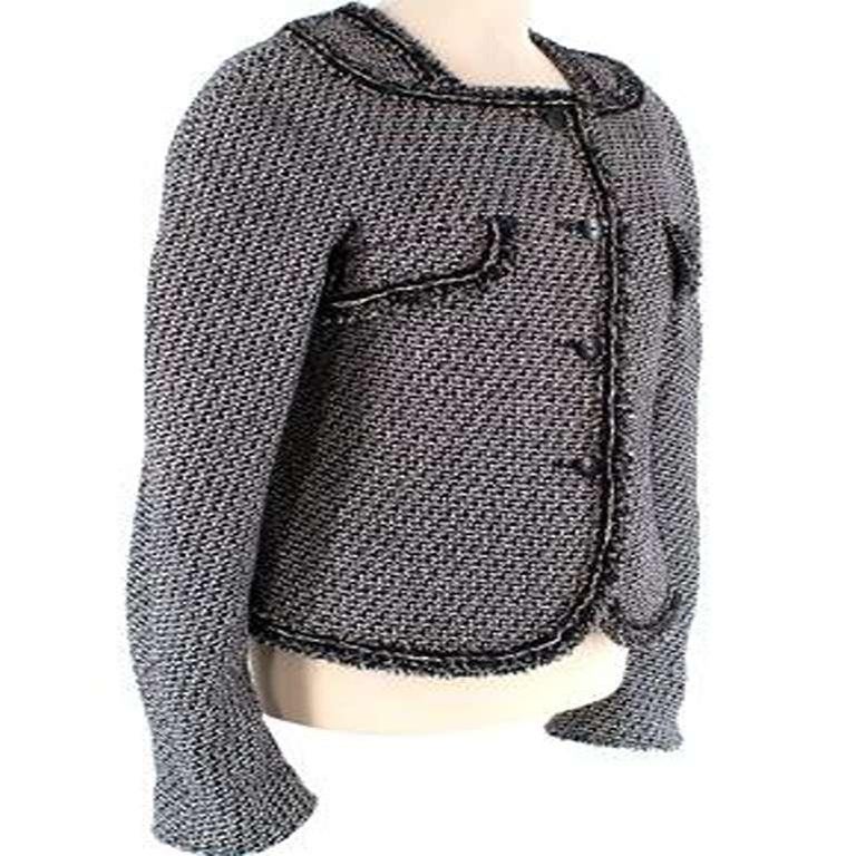 Chanel Chain Trim Boucle Tweed Blazer For Sale at 1stDibs