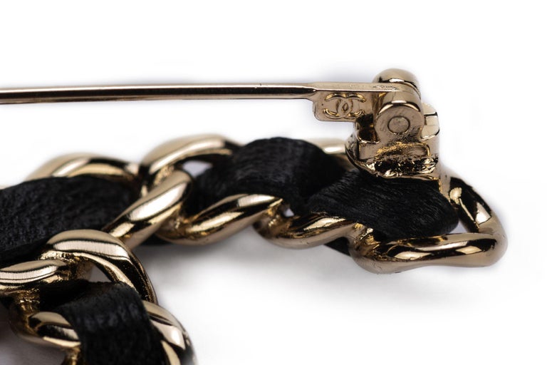 Chanel Champagne Gold Leather CC Pin NIB For Sale at 1stDibs