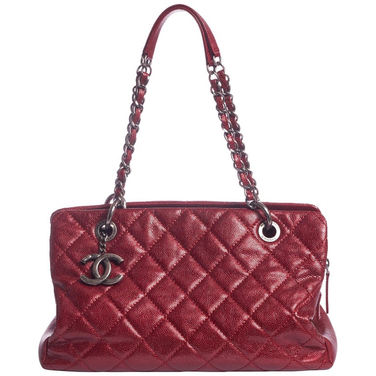 Chanel Cherry Red Caviar Shoulder Bag at 1stDibs