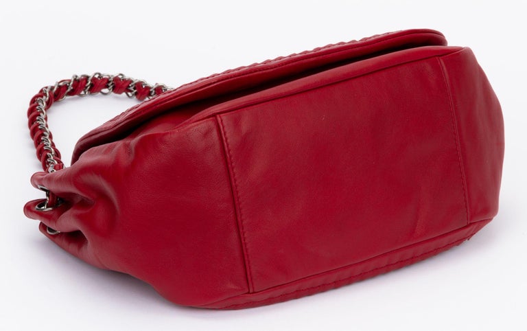 Chanel Cherry Red Inlay Chain Handbag For Sale at 1stDibs