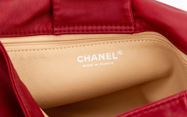 Chanel Cherry Red Inlay Chain Handbag For Sale at 1stDibs