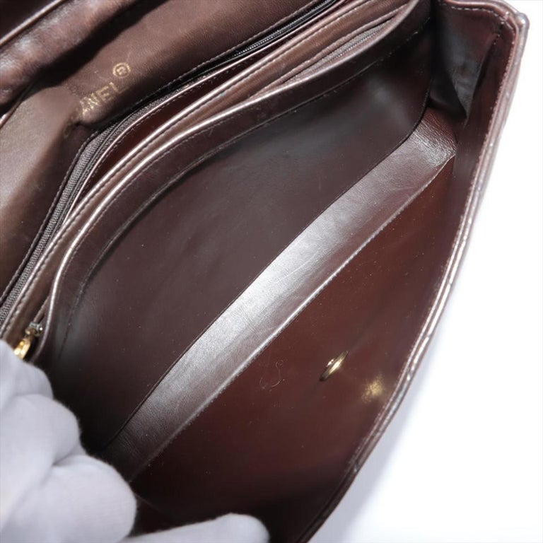 Chanel Chocolate Brown Quilted Lambskin Large Gold Chain Flap Bag ...