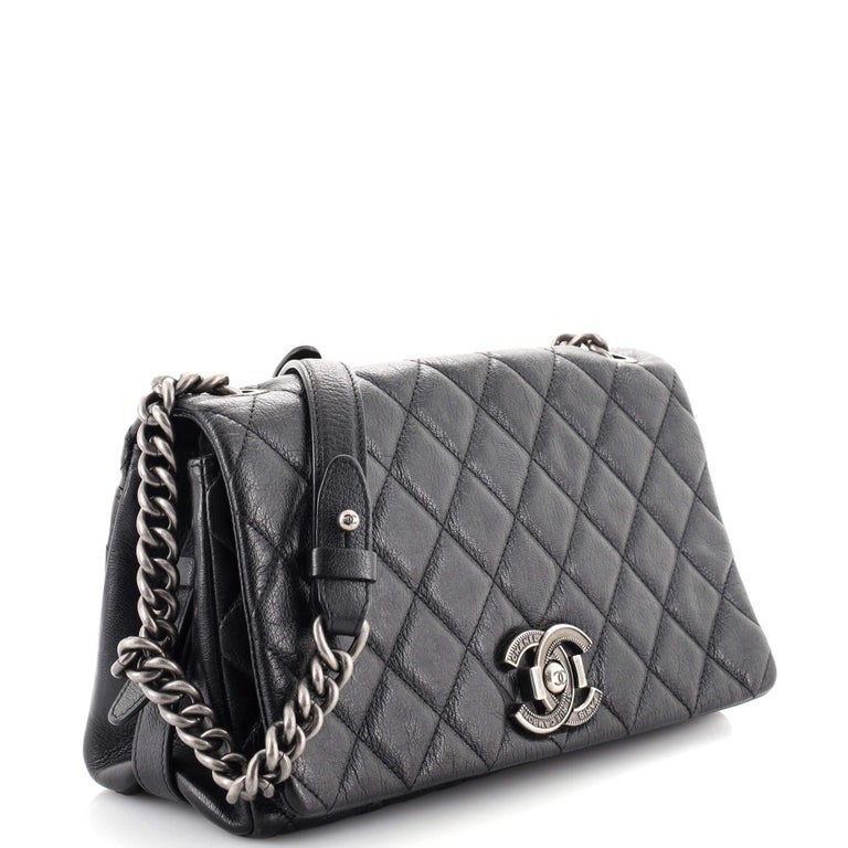 Chanel City Rock Flap Bag Quilted Goatskin Medium For Sale at 1stDibs