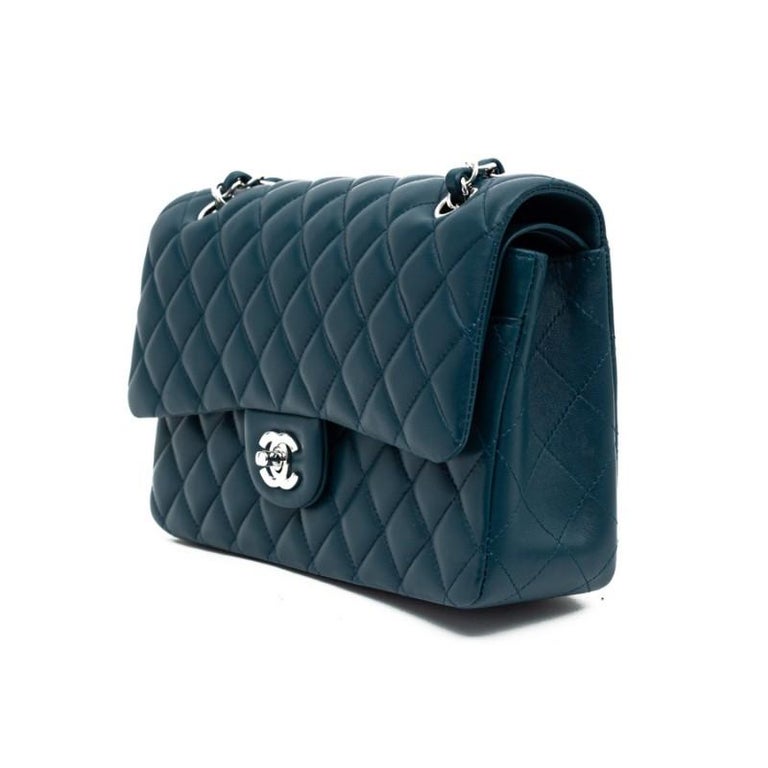 CHANEL Classic Blue Lambskin Bag at 1stDibs