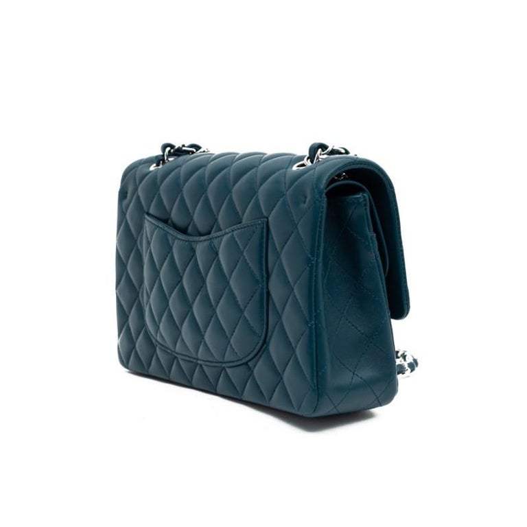 CHANEL Classic Blue Lambskin Bag at 1stDibs