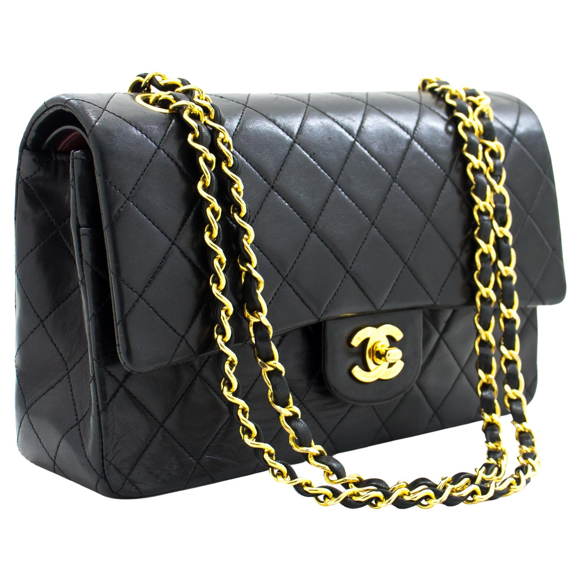 CHANEL Jumbo 11" Large Chain Shoulder Bag Flap Lambskin Black For Sale ...