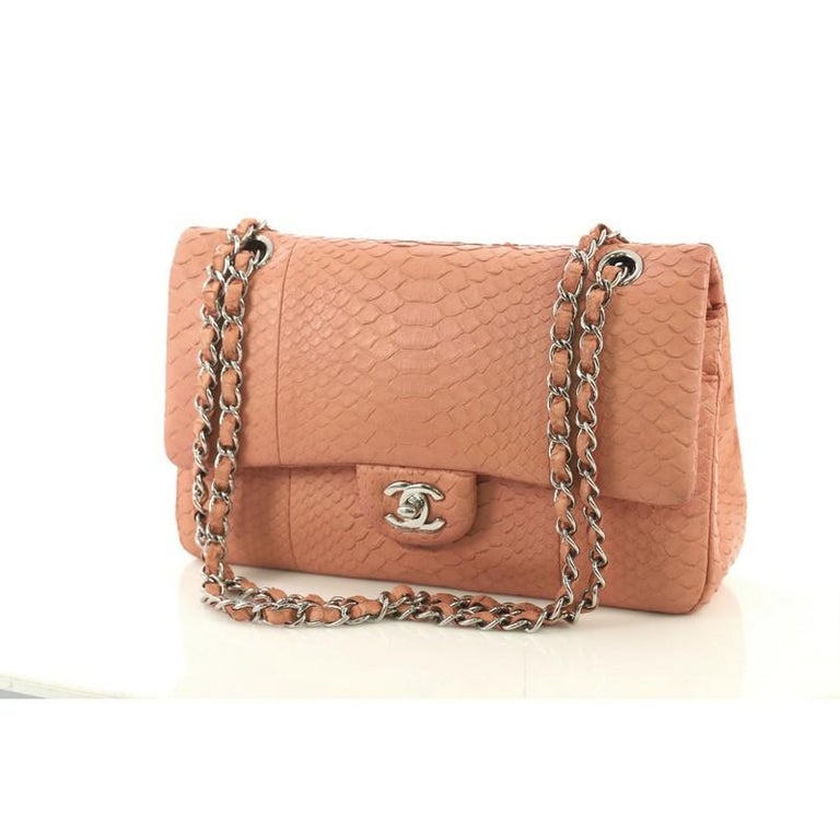 Chanel Classic Double Flap Bag Python Medium at 1stDibs