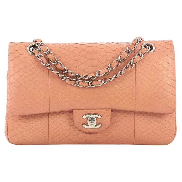 Chanel Classic Double Flap Bag Python Medium at 1stDibs