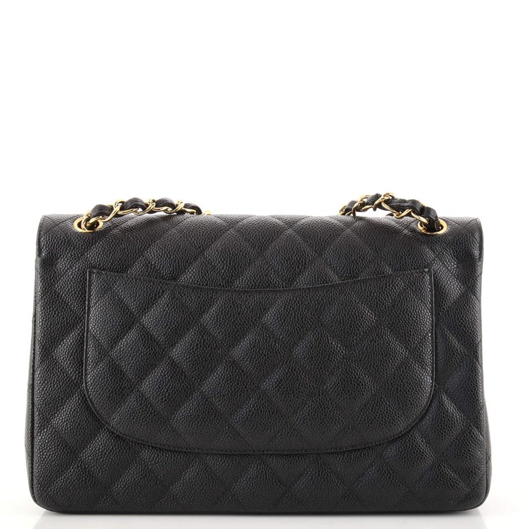 Chanel Classic Double Flap Bag Quilted Caviar Jumbo at 1stDibs