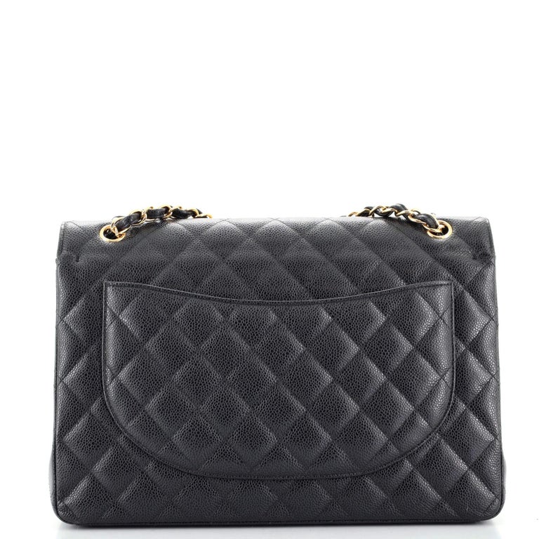 Chanel Classic Double Flap Bag Quilted Caviar Maxi at 1stDibs