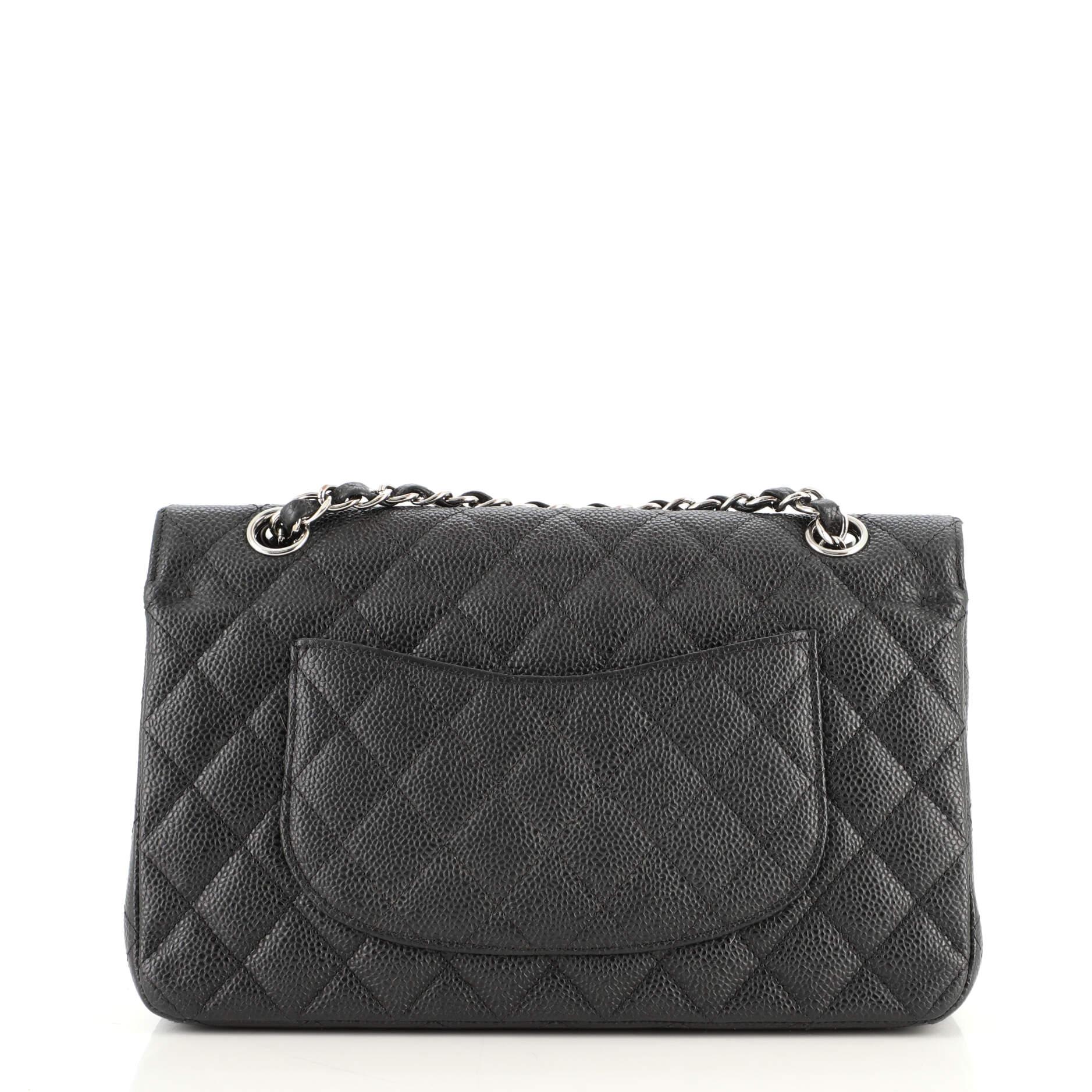 Chanel Classic Double Flap Bag Quilted Caviar Medium at 1stDibs