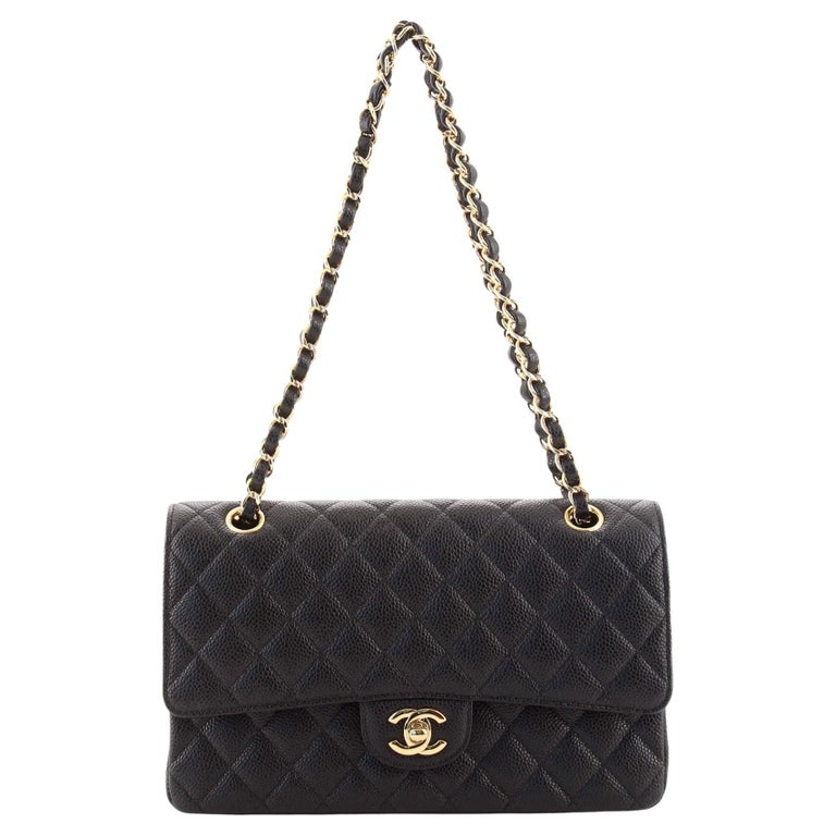 Chanel Classic Double Flap Bag Quilted Caviar Medium at 1stDibs