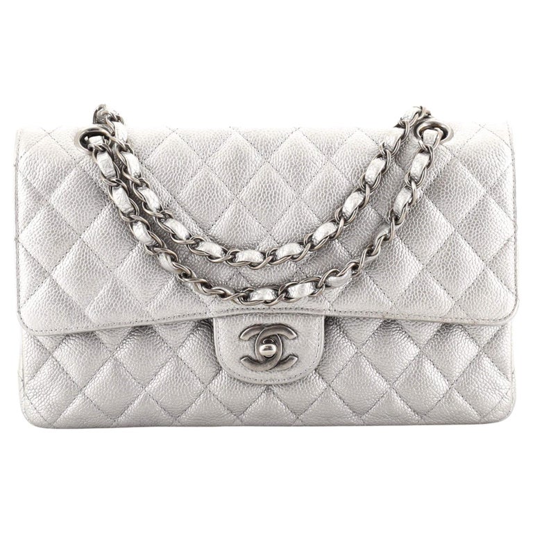 Chanel Classic Double Flap Bag Quilted Caviar Medium For Sale at 1stDibs