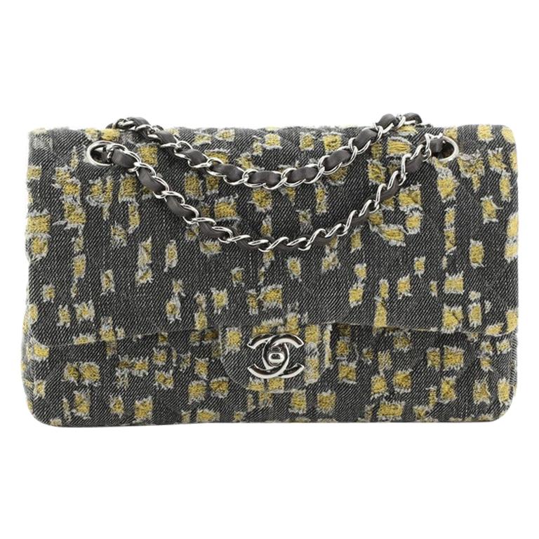 Chanel Classic Double Flap Bag Quilted Distressed Denim Medium at 1stDibs