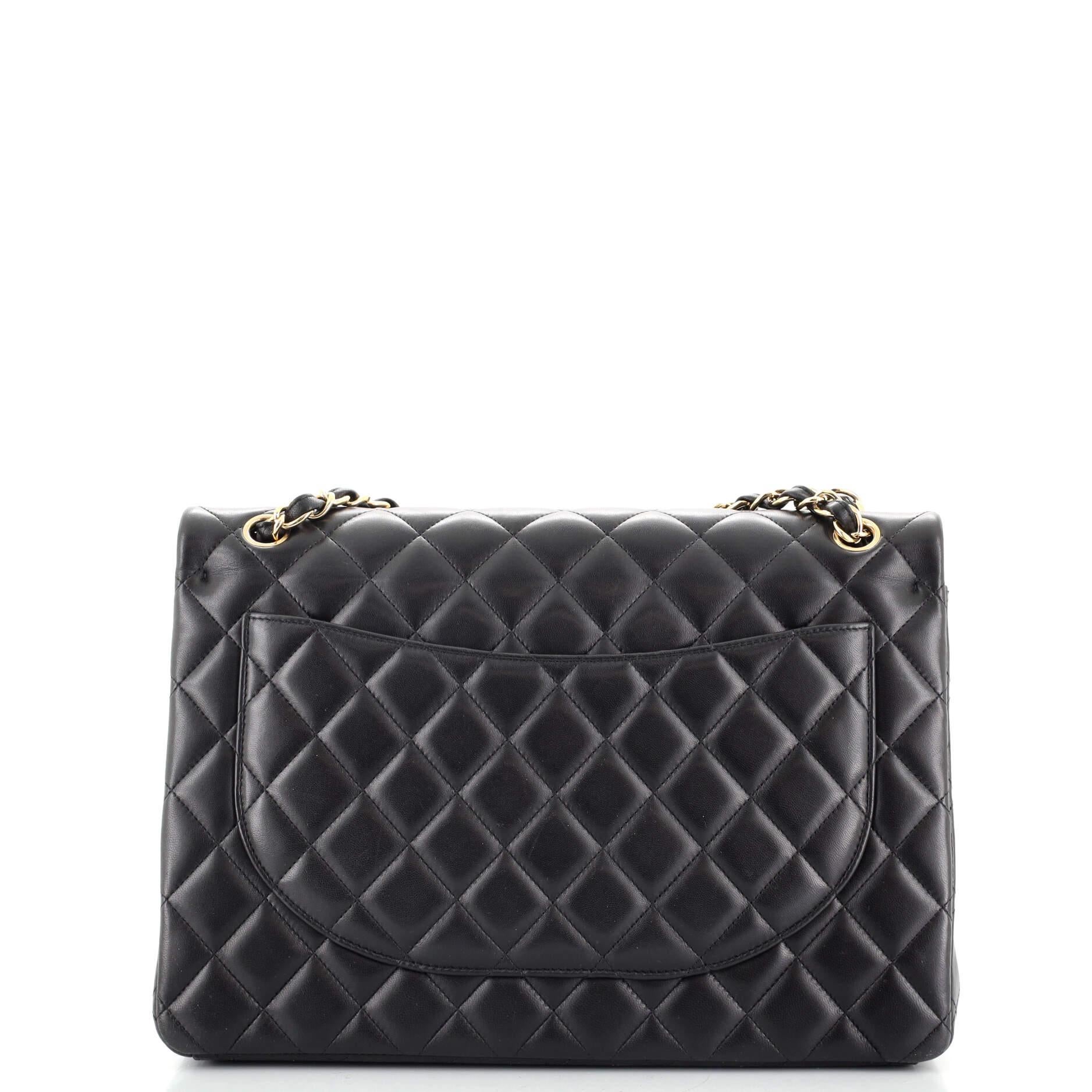 Chanel Classic Double Flap Bag Quilted Lambskin Maxi at 1stDibs ...