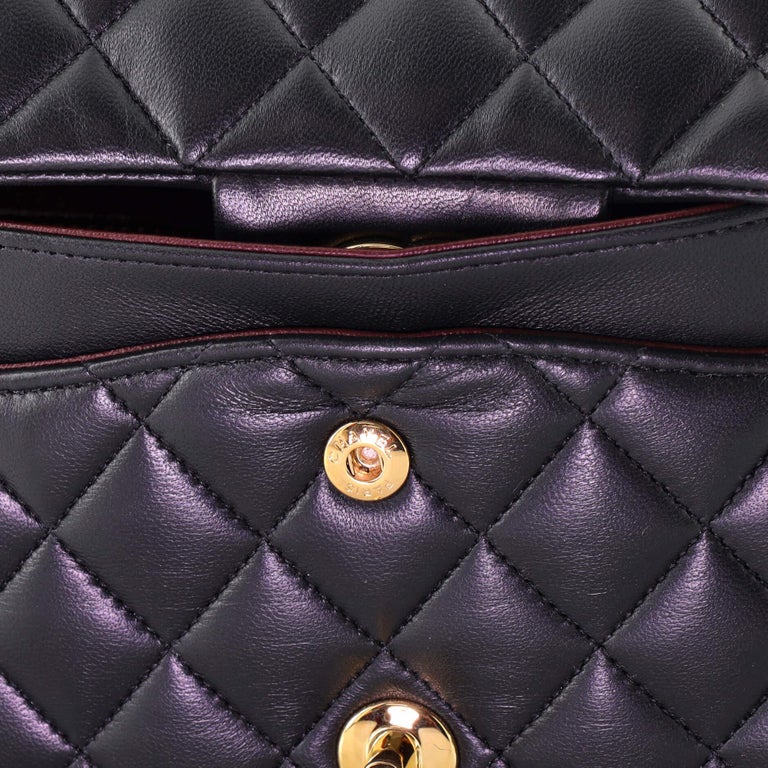 Chanel Classic Double Flap Bag Quilted Lambskin Medium For Sale at 1stDibs