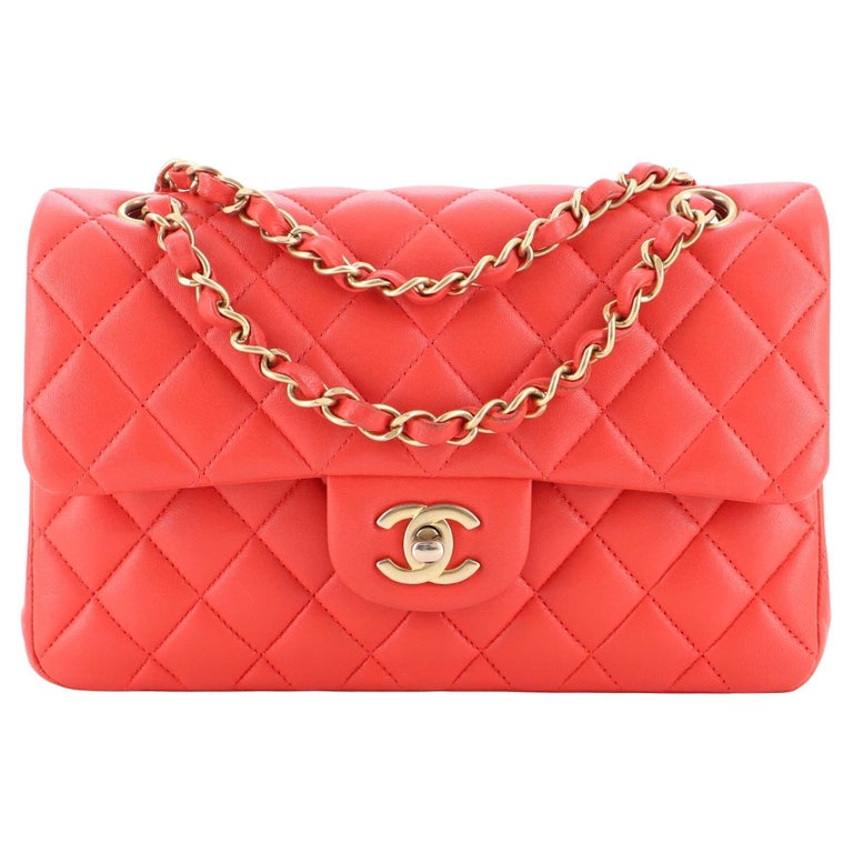 Chanel Classic Double Flap Bag Quilted Lambskin Small For Sale at 1stDibs