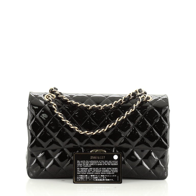 Chanel Classic Double Flap Bag Quilted Patent Medium at 1stDibs