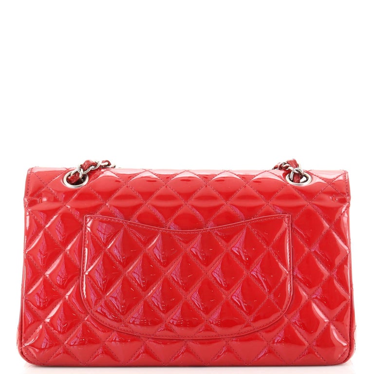 Chanel Classic Double Flap Bag Quilted Patent Medium For Sale at 1stDibs