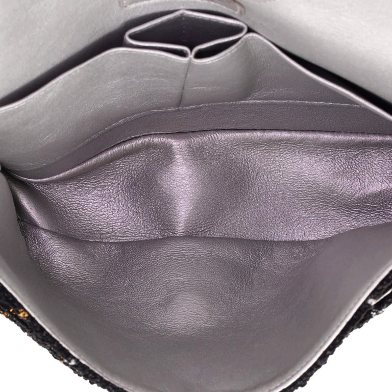 Chanel Classic Double Flap Bag Tweed and Quilted Lambskin Medium at 1stDibs