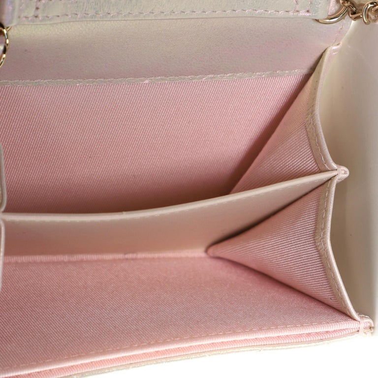 Chanel Classic Flap Card Holder on Chain Quilted Iridescent Lambskin ...