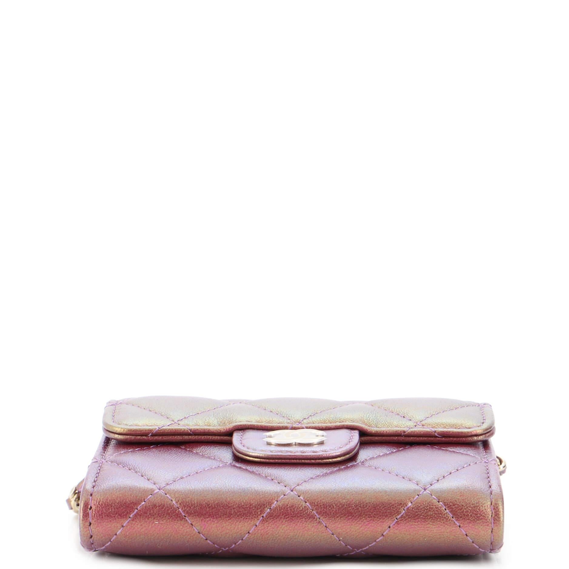 Chanel Classic Flap Card Holder on Chain Quilted Lambskin Mini For Sale ...