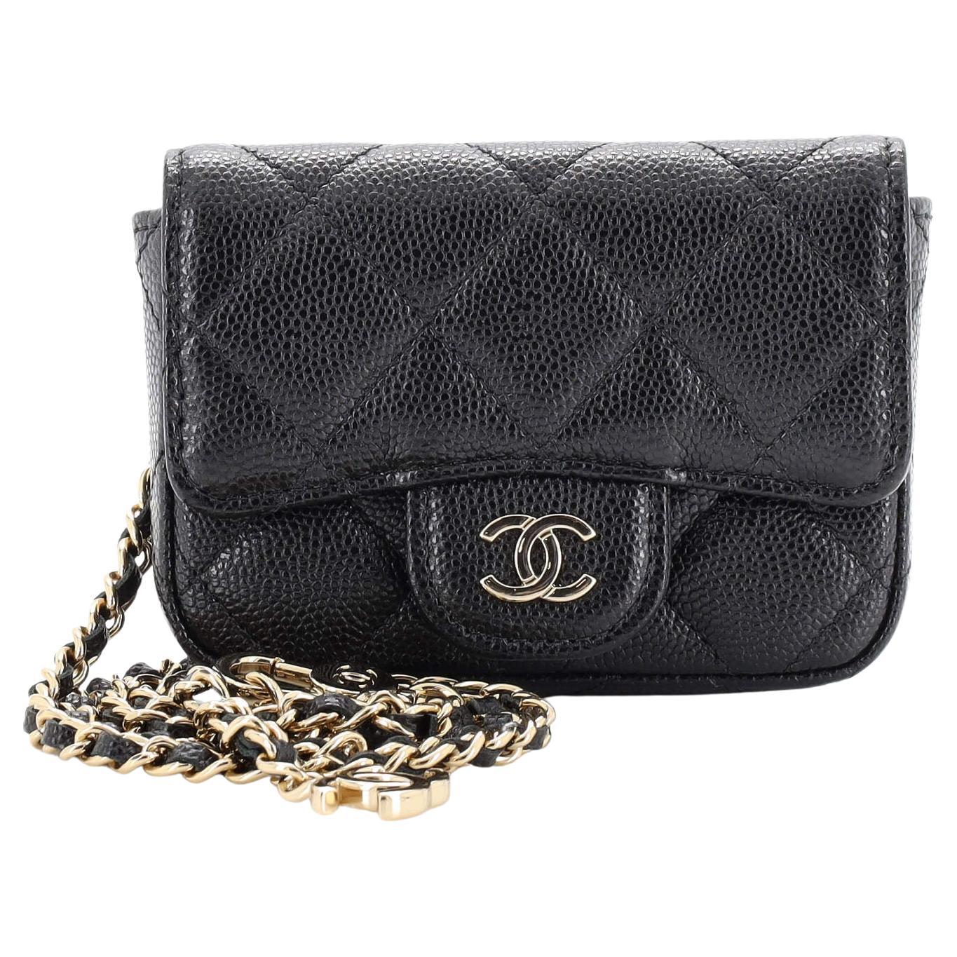 Chanel Classic Flap Chain Belt Bag Quilted Caviar Mini For Sale at 1stDibs